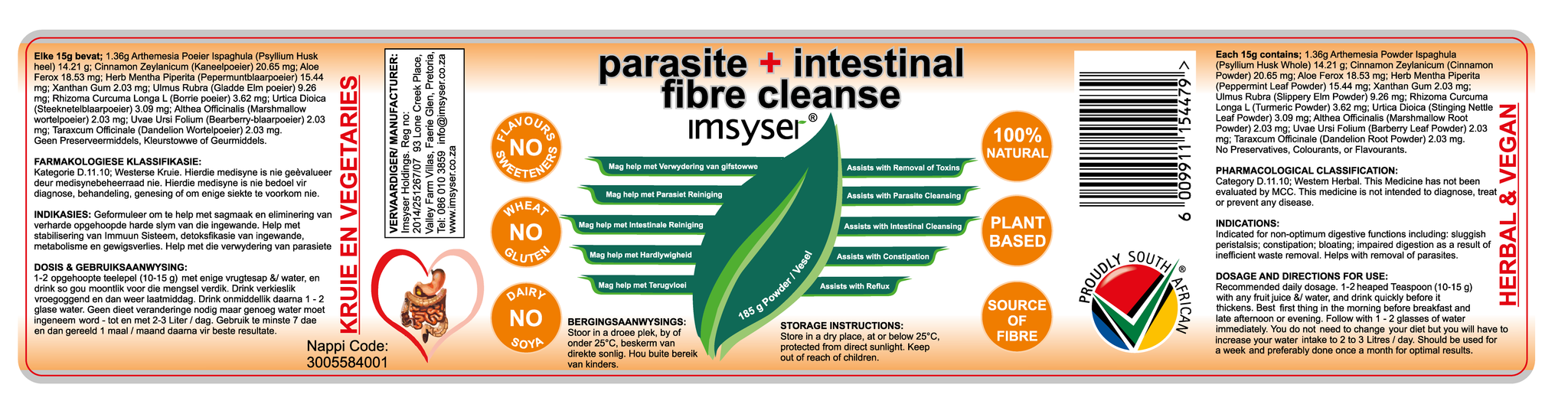 Imsyser Parasite Intestinal Fibre Cleanse 185g